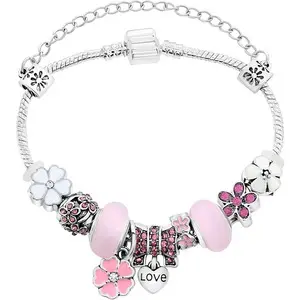 DONATELLO GIAN Crystal Charm Bracelet - Pink