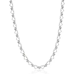DONATELLO GIAN Name' Diamond Cut And Heart Necklace - Silver