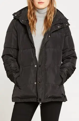 Universal Standard Rainier Short Hooded Puffer Jacket - Black