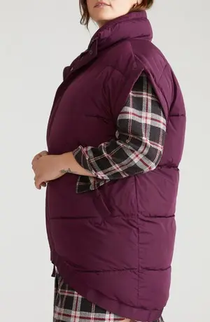Universal Standard Paparazzi Puffer Vest - Gamay Burgundy