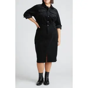 Universal Standard Dakota Long Sleeve Corduroy Shirtdress