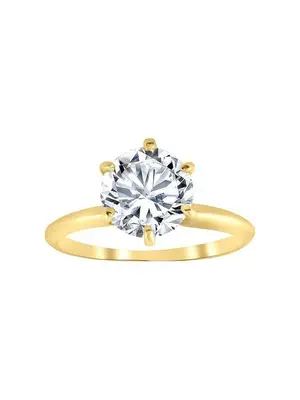 BLISS DIAMOND Certified 3ct Lab Grown Diamond Solitaire Ring - 14k Yellow Gold