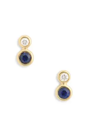Bony Levy Diamond And Emerald Stud Earrings - 18ky