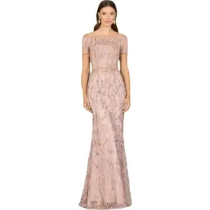 LARA NEW YORK Off-shoulder Mermaid Gown - Blush