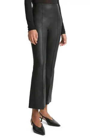 Vince Stretch Leather Crop Flare Pants