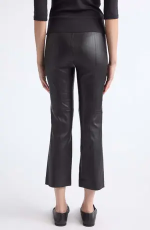 Vince Stretch Leather Crop Flare Pants