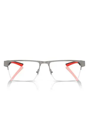 SCUDERIA FERRARI 55mm Rectangular Optical Glasses - Gunmetal