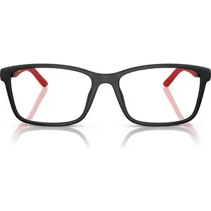 SCUDERIA FERRARI 57mm Pillow Eyeglasses - Matte Black/ Red