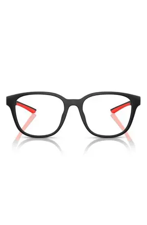 SCUDERIA FERRARI Scuderia Ferrari 54mm Round Eyeglasses Matte Black