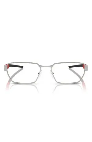 SCUDERIA FERRARI 55mm Irregular Eyeglasses Silver