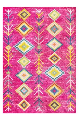 JONATHAN Y Love Geometric Area Rug - Pink/multi