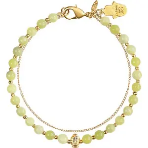 KARMA AND LUCK Buddha Jade Chain Bracelet - Green/gold