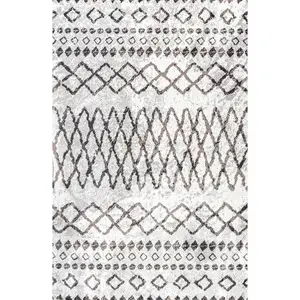JONATHAN Y Aksil Moroccan Diamond Area Rug - Ivory/brown