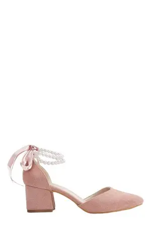 FOREVER & ALWAYS SHOES Miranda Low Block Heels - Dusty Pink