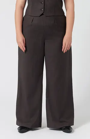 AAM THE LABEL Aam The Label Wool Wide Leg Trousers Deep Plum