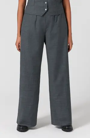 AAM THE LABEL Aam The Label Wool Wide Leg Trousers Grey