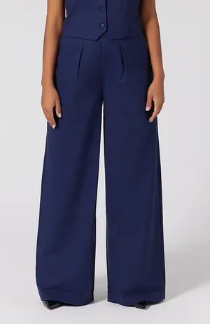 AAM THE LABEL Aam The Label Wool Wide Leg Trousers Indigo