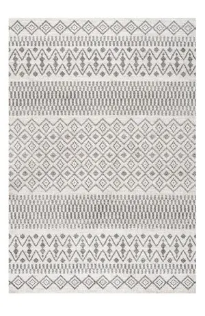JONATHAN Y Ifrane Berber Geometric Stripe Area Rug - Cream/gray