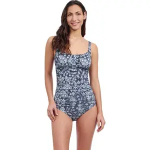 GOTTEX Flores D-cup Square Neck Tankini - Jeans & White