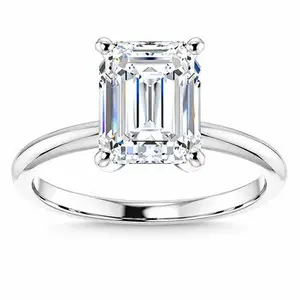 BLISS DIAMOND 3.00ct Lab Grown Emerald Cut Diamond Ring - Platinum