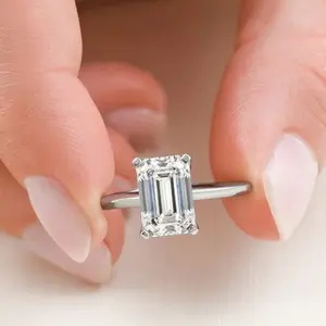 BLISS DIAMOND 3.00ct Lab Grown Emerald Cut Diamond Ring