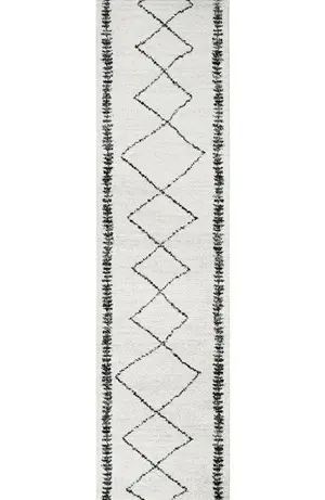 JONATHAN Y Zaina Moroccan Beni Souk Area Rug - Cream/black