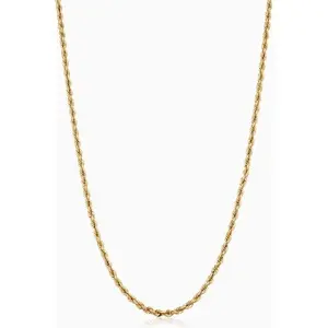 ORADINA 14k Gold Roman Rope Chain Necklace - Yellow Gold