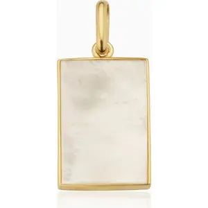 ORADINA 14k Yellow Gold Tag Me Pendant Charm - Gold - Mother Of Pearl
