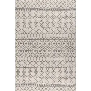JONATHAN Y Izil Moroccan Beni Souk Area Rug - Cream/gray