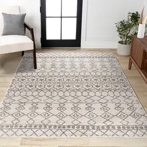 JONATHAN Y Izil Moroccan Beni Souk Area Rug - Cream/gray