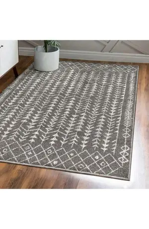 JONATHAN Y Ziri Moroccan Geometric Area Rug - Gray/cream