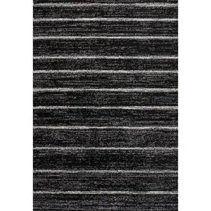 JONATHAN Y Williamsburg Minimalist Stripe Area Rug Black/cream