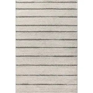 JONATHAN Y Williamsburg Minimalist Stripe Area Rug - Cream/gray