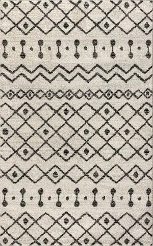 JONATHAN Y Aksil Moroccan Beni Souk Area Rug Cream/black