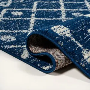 JONATHAN Y Aksil Moroccan Beni Souk Area Rug - Navy/cream