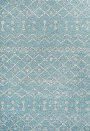 JONATHAN Y Aksil Moroccan Beni Souk Area Rug Turquoise/cream