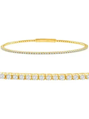 BLISS DIAMOND 14k Gold Lab Grown 1 Carat Diamond Bangle Bracelet - 14k Yellow Gold