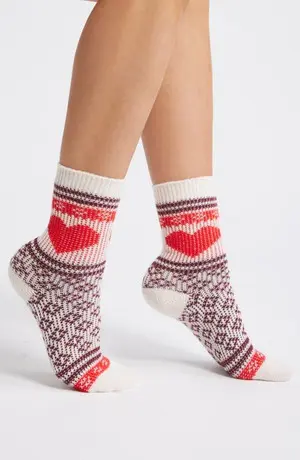 Nordstrom Apres Skis Crew Socks - Pink Heart
