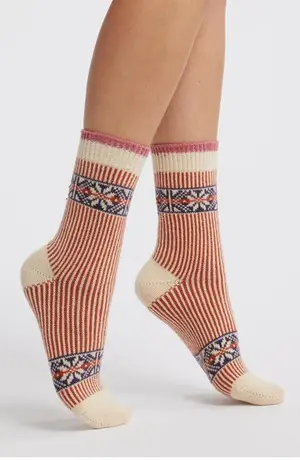 Nordstrom Apres Skis Crew Socks Red Stripes