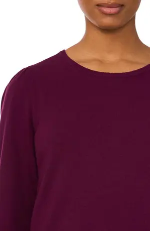 CECE DUPRAZ Puff Sleeve Cotton Sweater - Pickled Beet
