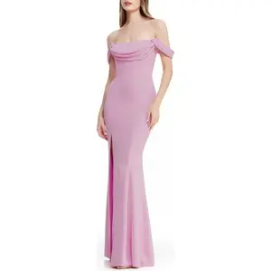 Dress The Population Melania Off-the-shoulder Gown - Lavender