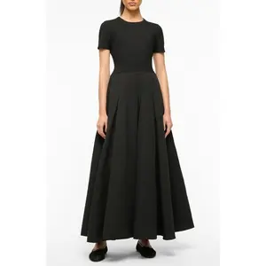 Staud Hopper Mixed Media Gown - Black