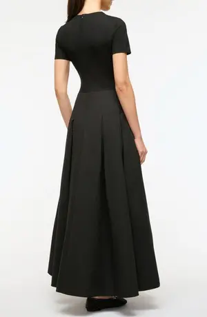 Staud Hopper Mixed Media Gown - Black