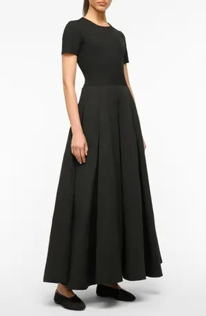 Staud Hopper Mixed Media Gown - Black