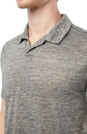 Onia Shaun Linen Polo - Heather Grey
