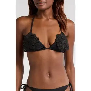 PQ Fleur Triangle String Bikini Top - Jet Black