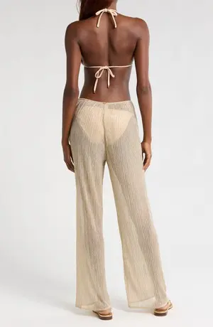 PQ SWIM Waverly Tie Waist Shimmer Cover-up Pants