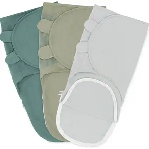 COMFY CUBS Easy Swaddle Blankets With Zipper - Stone/ Sage/ Azul