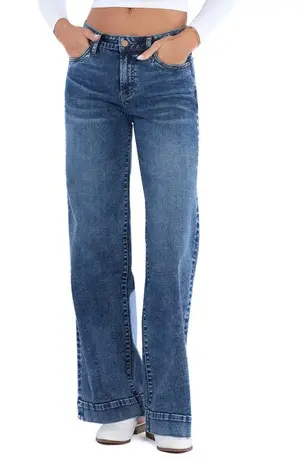 HINT OF BLU HINT OF BLU' Mighty High Waist Wide Leg Jeans