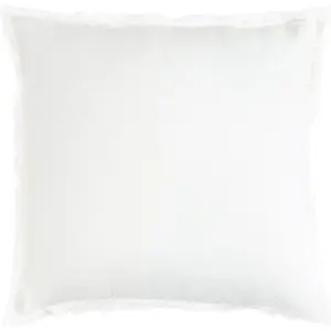 Anaya Natural Fringe So Soft Linen Pillows With Down Insert - White